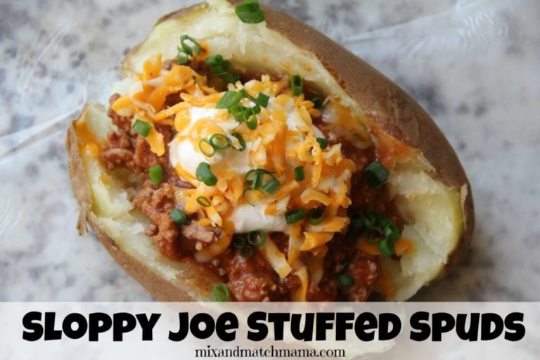 Sloppy Joe Stuffed Spuds Recipe | Mix and Match Mama