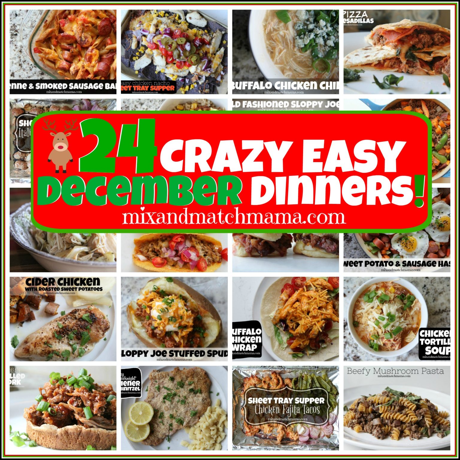 24 Crazy Easy December Dinners! - Mix & Match Mama