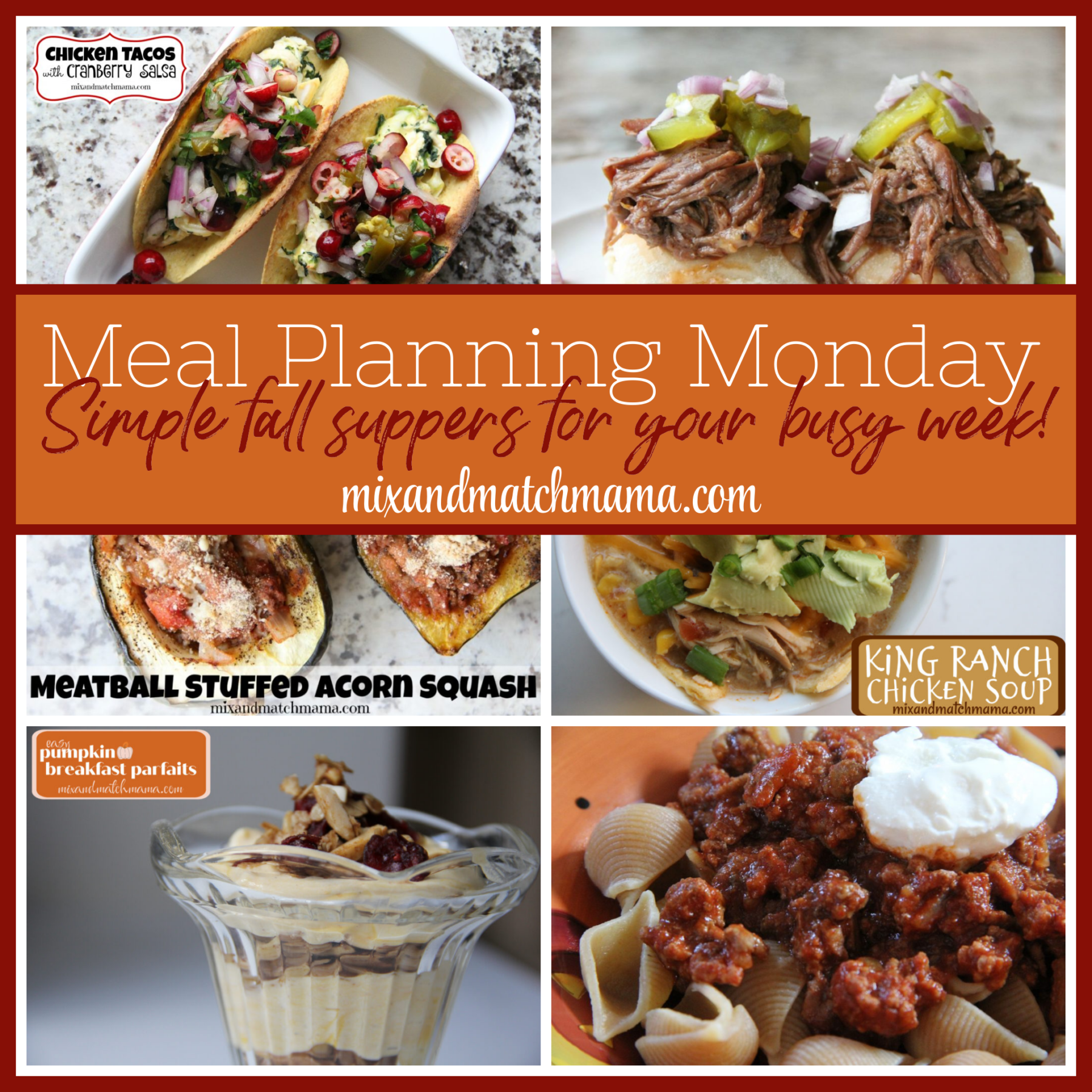 Meal Planning Monday #444 - Mix & Match Mama