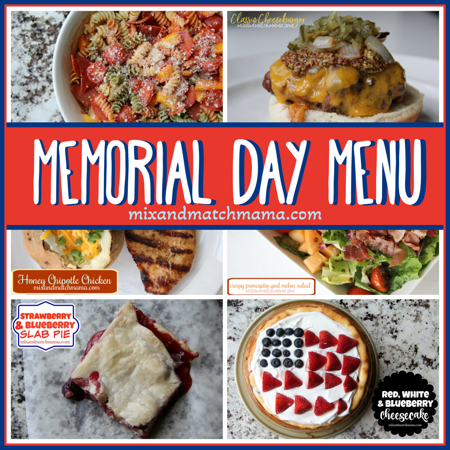 Memorial Day Menu - Mix & Match Mama