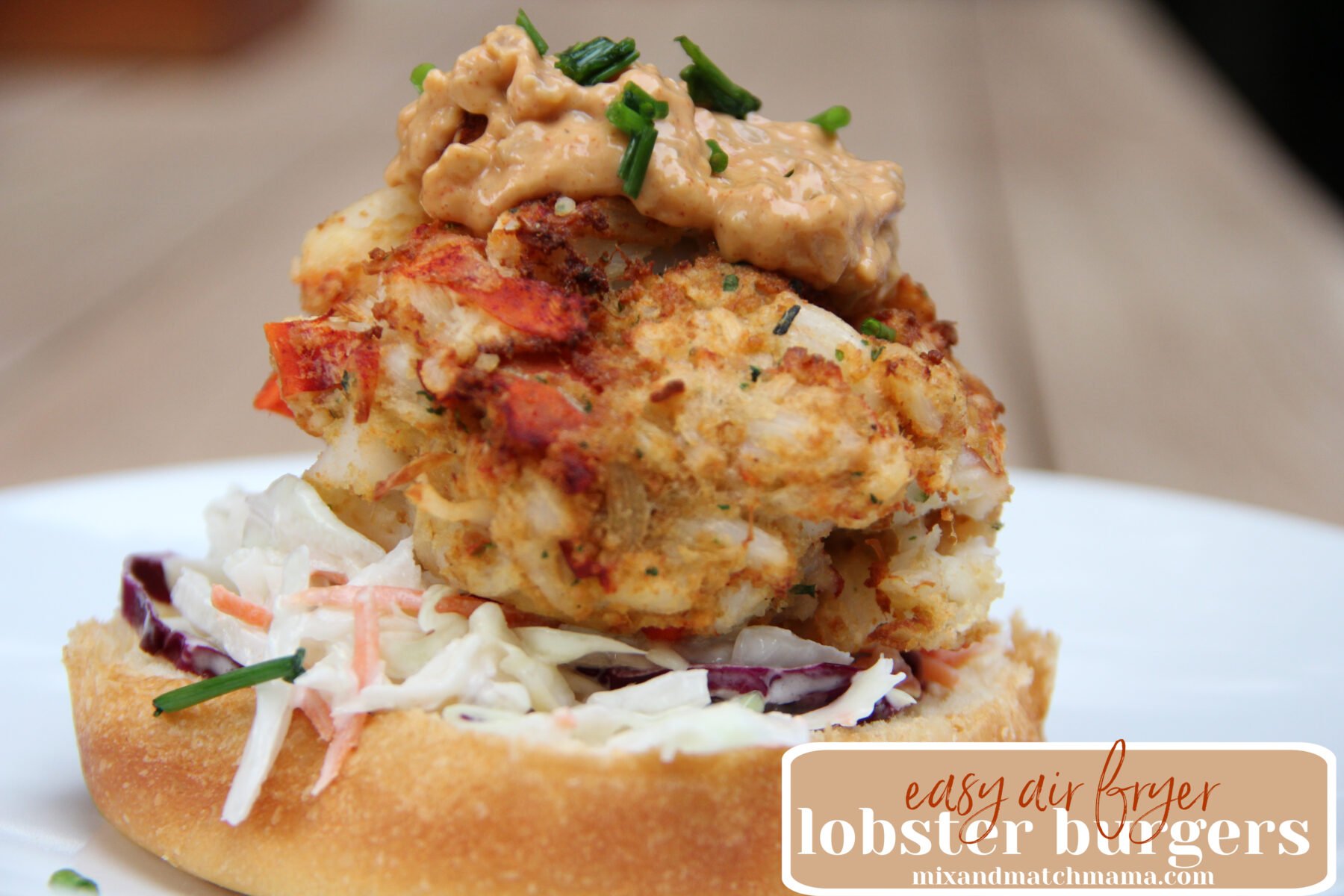 Easy Air Fryer Lobster Burgers - Mix & Match Mama