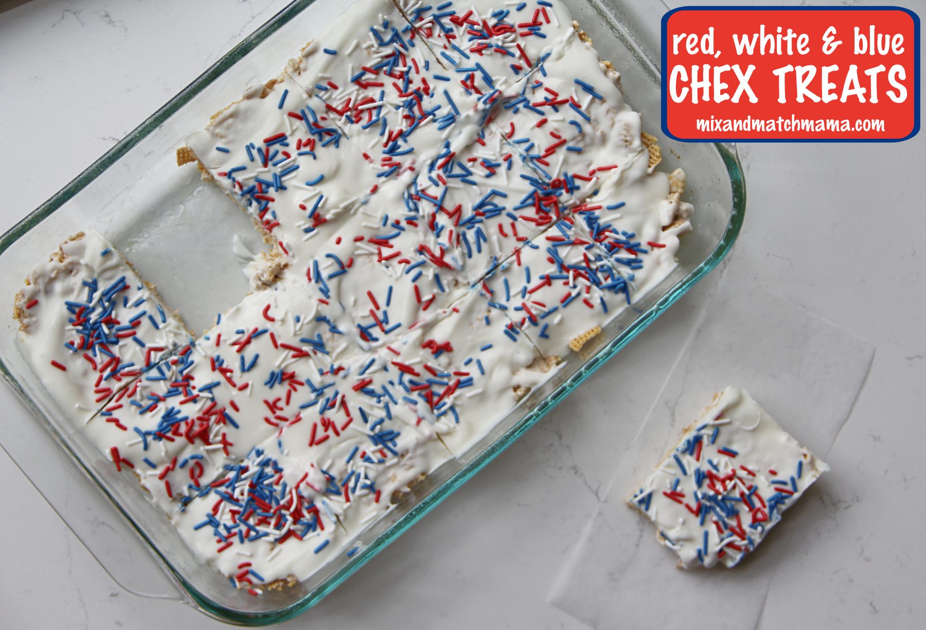 Red, White & Blue Chex Treats - Mix & Match Mama