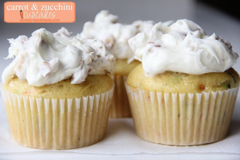 Carrot & Zucchini Cupcakes - Mix & Match Mama