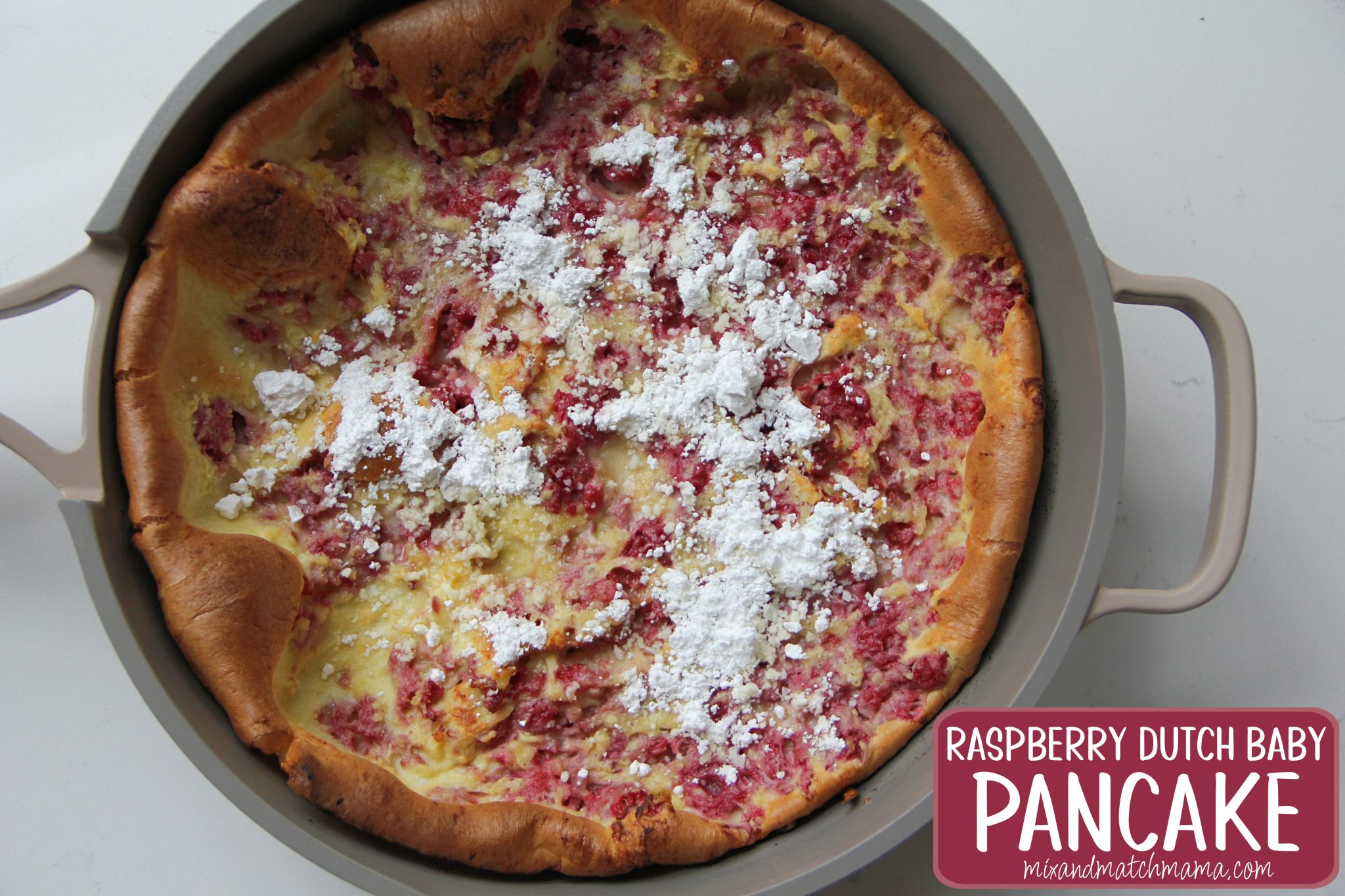 Raspberry Dutch Baby Pancake - Mix & Match Mama